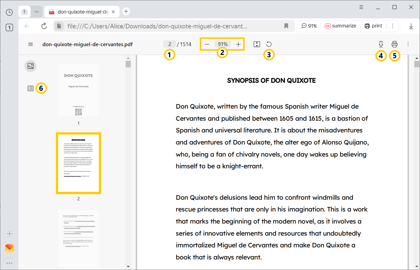 Viewing PDF, FB2, EPUB files - View | Browser