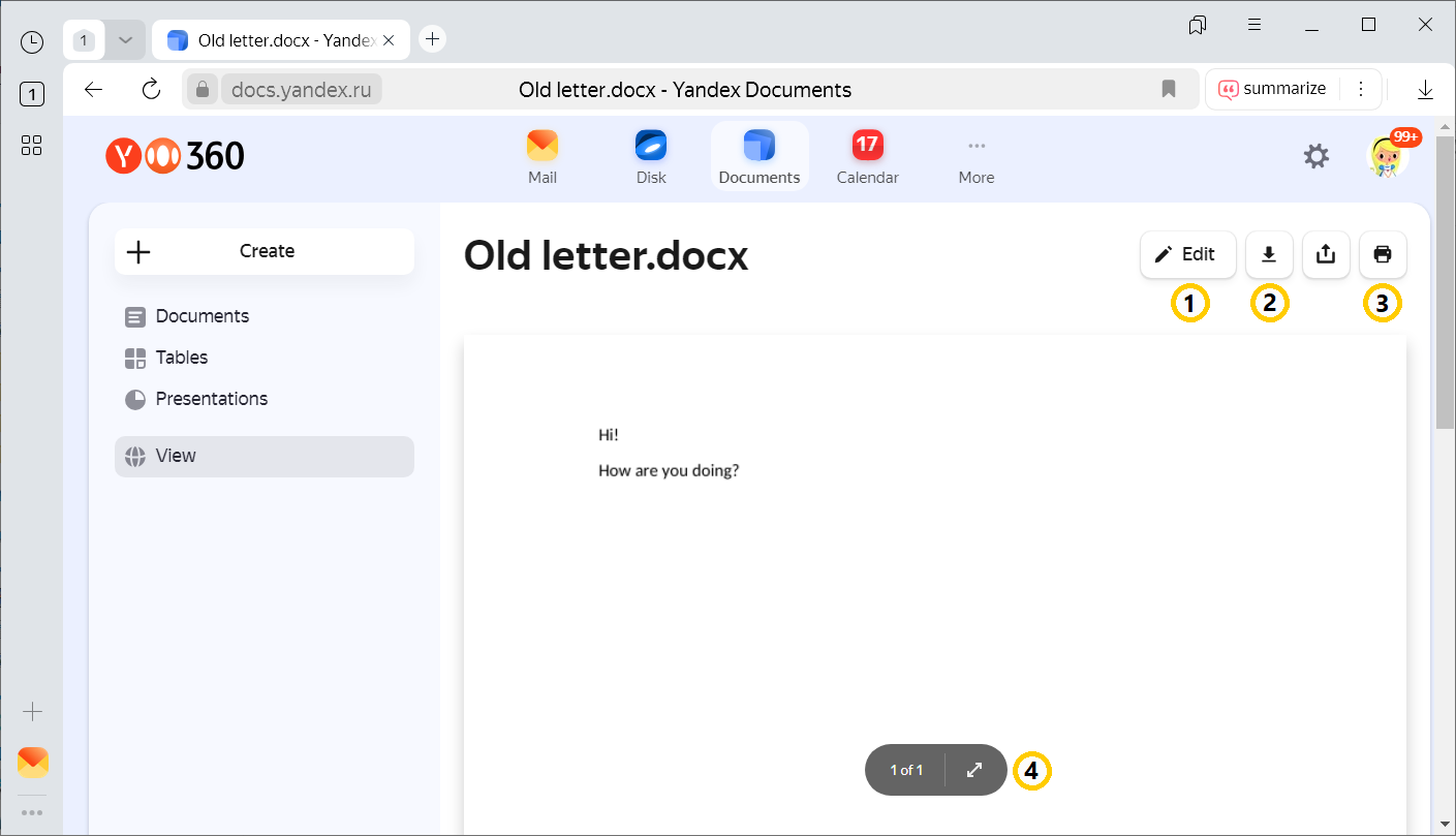 Viewing and editing MS Office, OpenOffice files | Browser